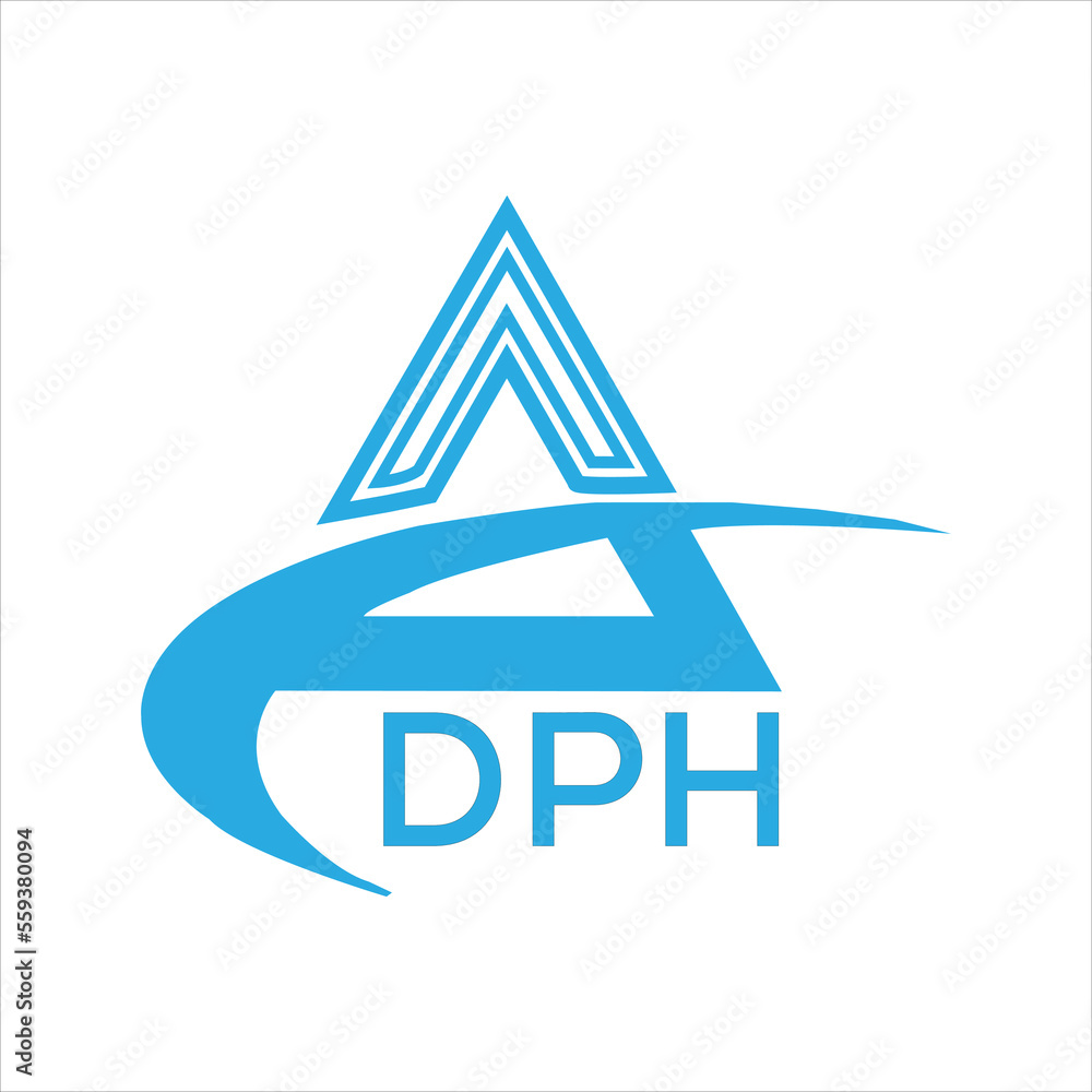 DPH letter logo. DPH blue image on white background. DPH Monogram logo ...
