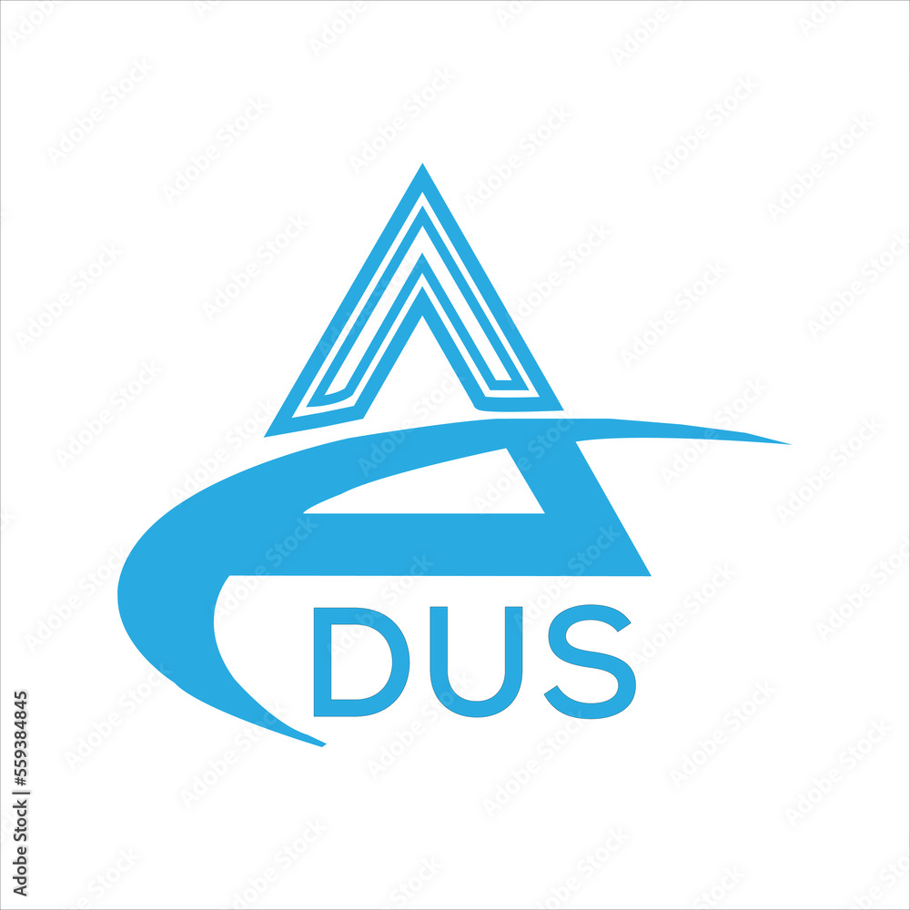 DUS letter logo. DUS blue image on white background. DUS Monogram logo ...