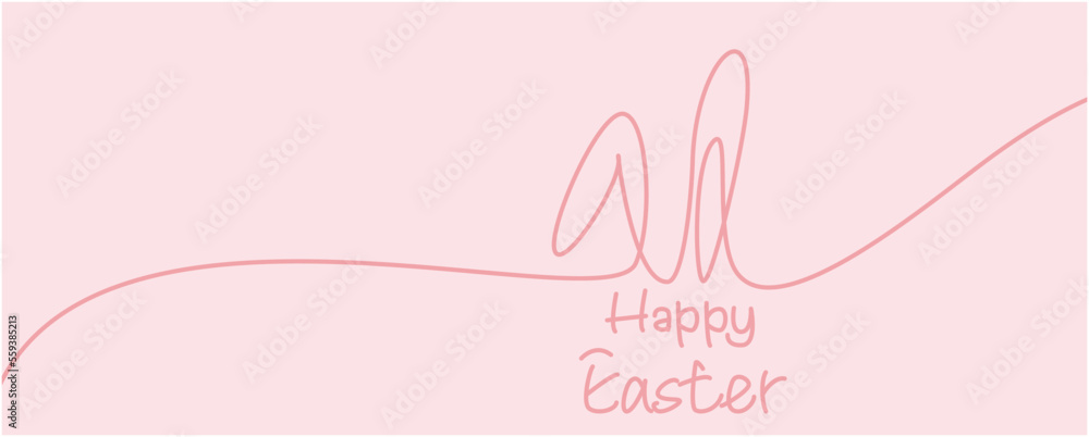 Vecteur Stock Happy easter simple decoration illustration. Easter bunny ...