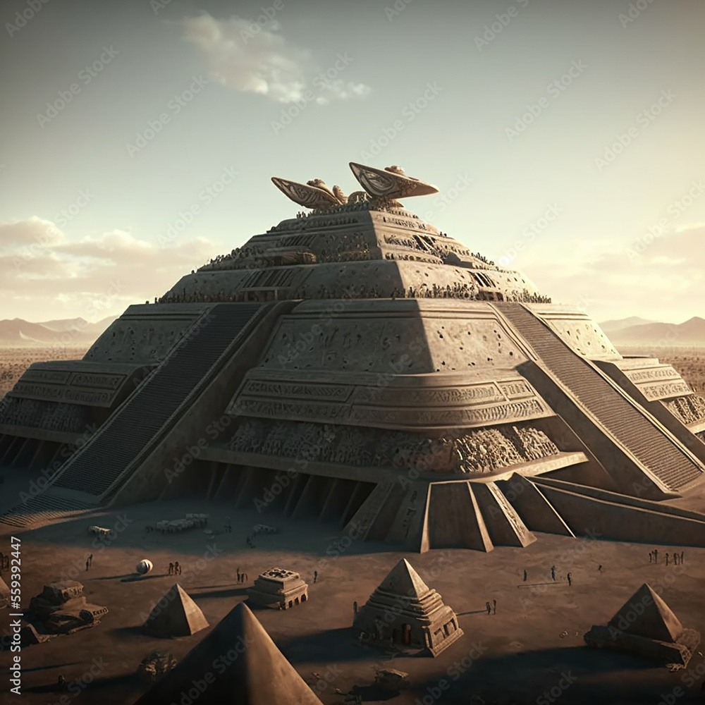 pyramids made by aliens. Created with Generative AI technology. Stock ...
