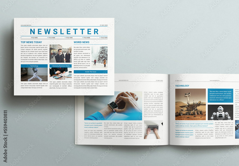 Newsletter Template Landscape Stock Template | Adobe Stock