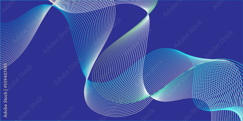 Abstract white and blue lines wave background and abstract gradiant and ...