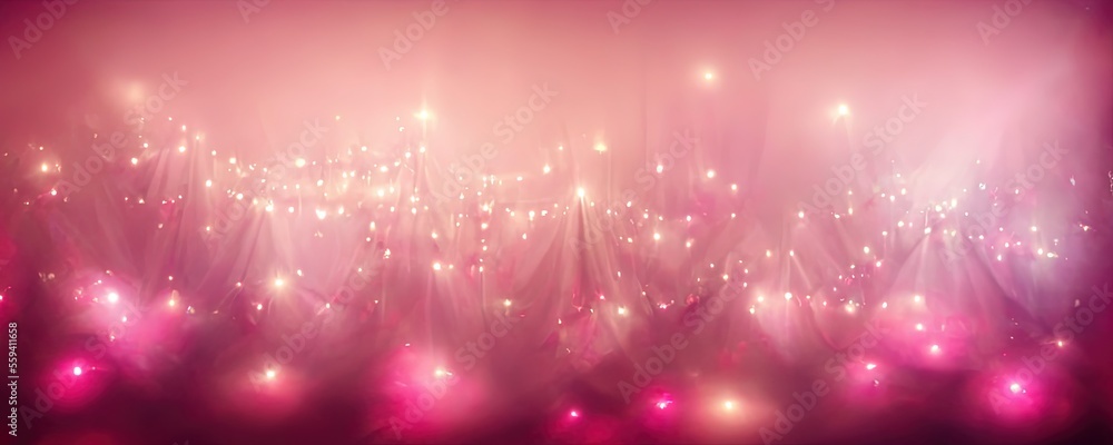 Sparkling pink glitter banner, shiny fantasy stars background ...