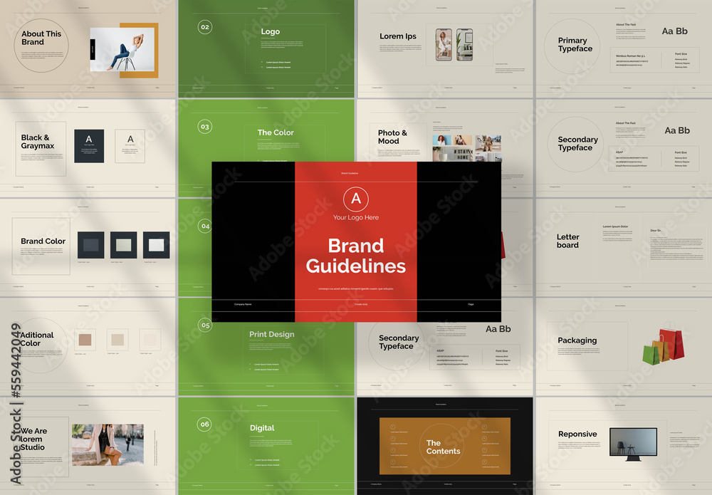 Brand Guideline Template Stock Template | Adobe Stock