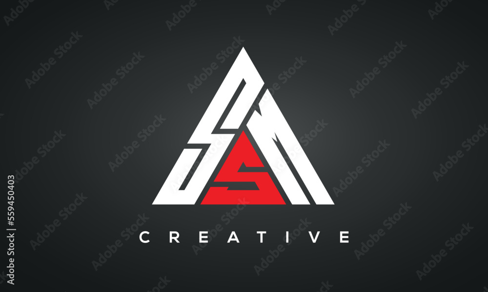 SSM monogram triangle logo design Stock Vector | Adobe Stock
