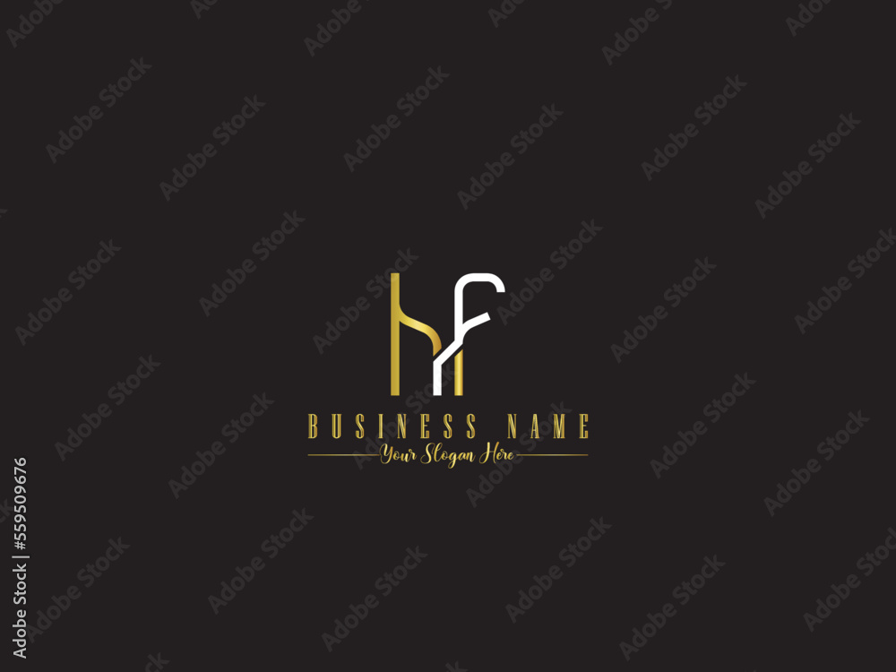 Initial HF Luxury Logo, Typography Hf Logo Letter Design Anniversary ...