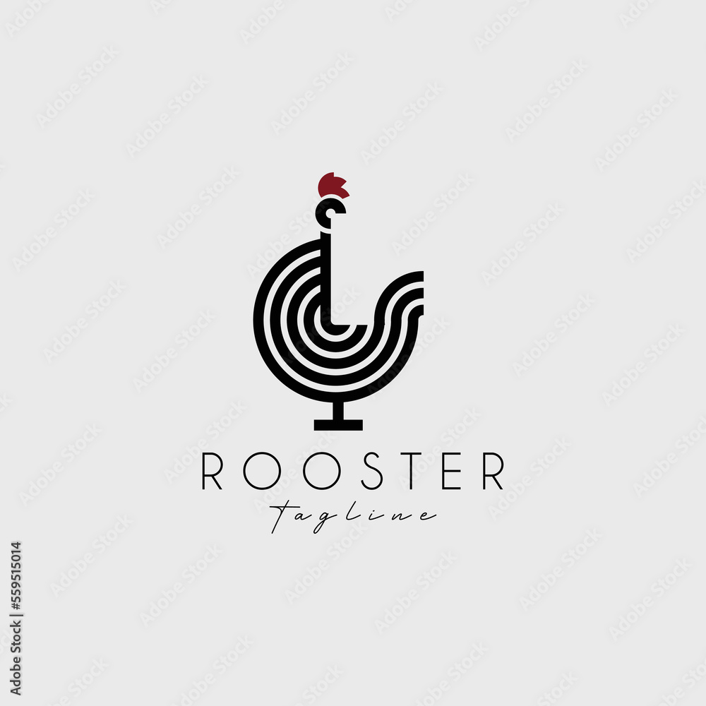 rooster logo vector illustration design for use brand company sign ...