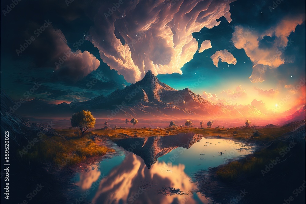 Beautiful and Inspiring Landscape, with Giant and Glorious Sky, with ...