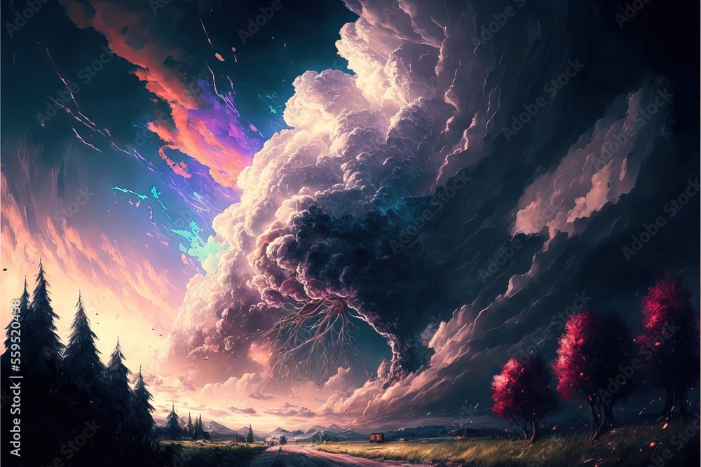 Beautiful and Inspiring Landscape, with Giant and Glorious Sky, with ...