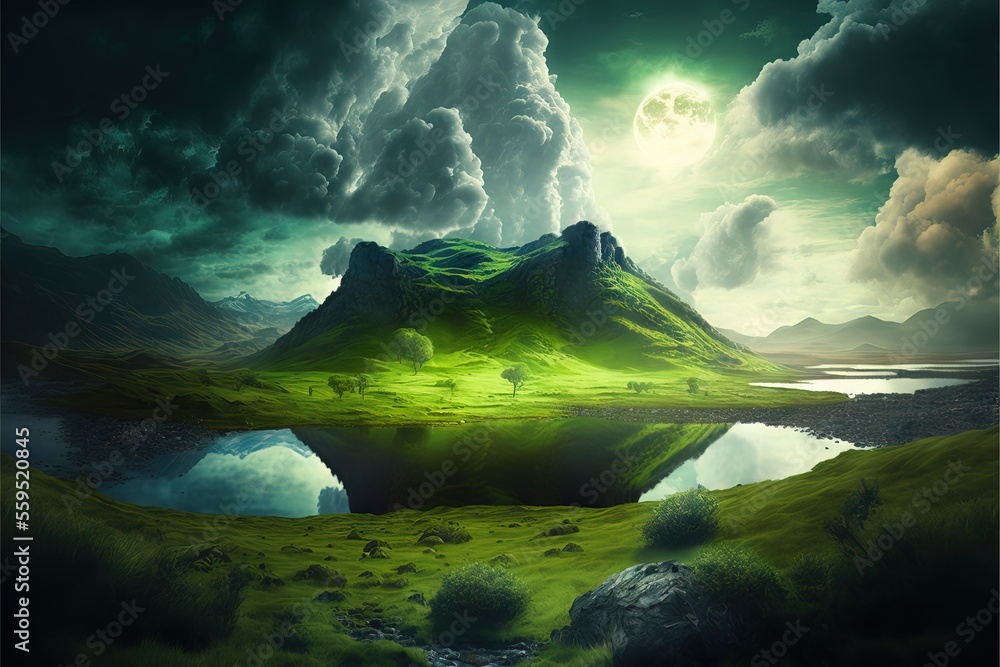 Beautiful and Inspiring Landscape, with Giant and Glorious Sky, with ...