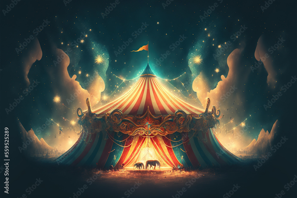 adorable circus, beautiful light, fantasy Stock Illustration | Adobe Stock