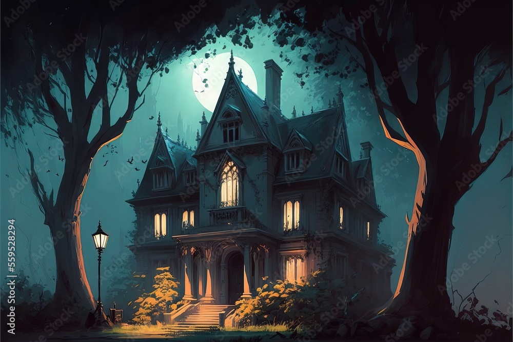 Maison Hantee Dessin Realiste