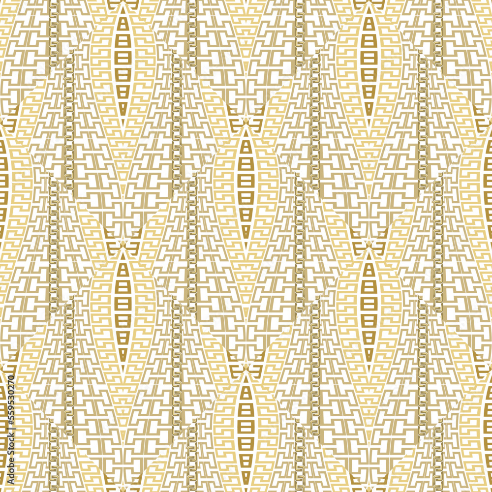 Greek seamless pattern. Gold chains. Ornamental tribal ethnic vector ...