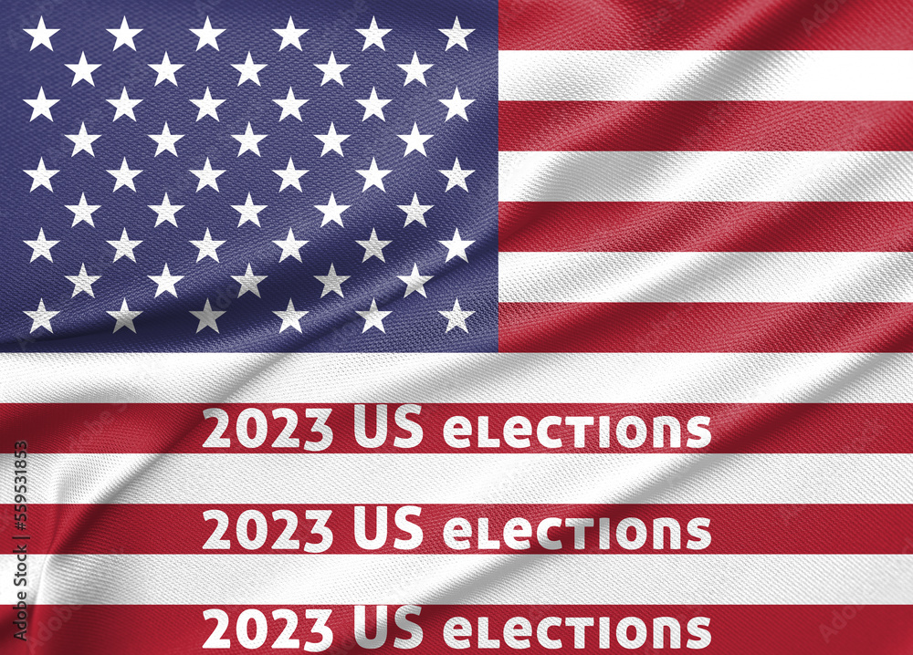 National flag USA with 2023 US elections, USA with 2023 US elections ...