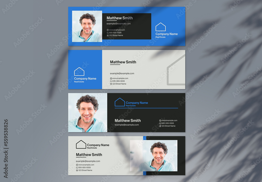 Set Creative Email Signatures Layout Stock Template | Adobe Stock