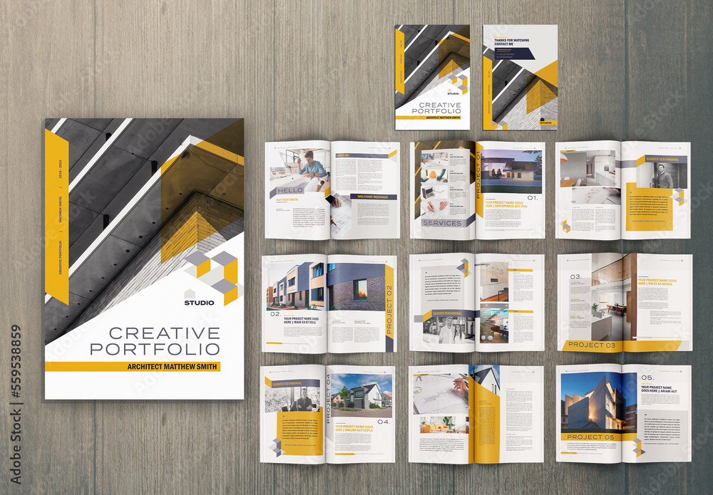 Architecture Portfolio Layout Stock Template | Adobe Stock