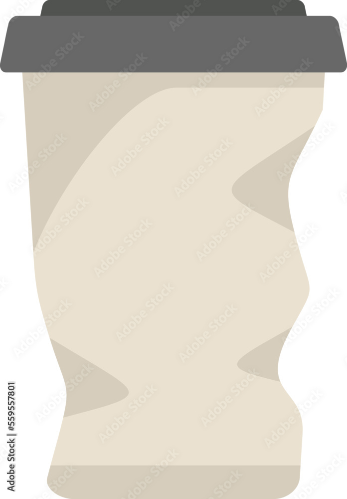 Paper cup recycle icon flat vector. Trash garbage. Reduce reuse ...
