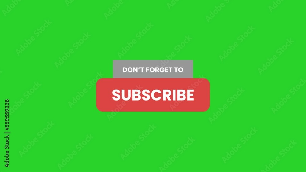 Animated Subscribe Button With Green Screen Background Stock Video ...