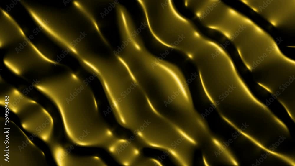 Metallic liquid with ripple lines on surface. Design. Rotating ...