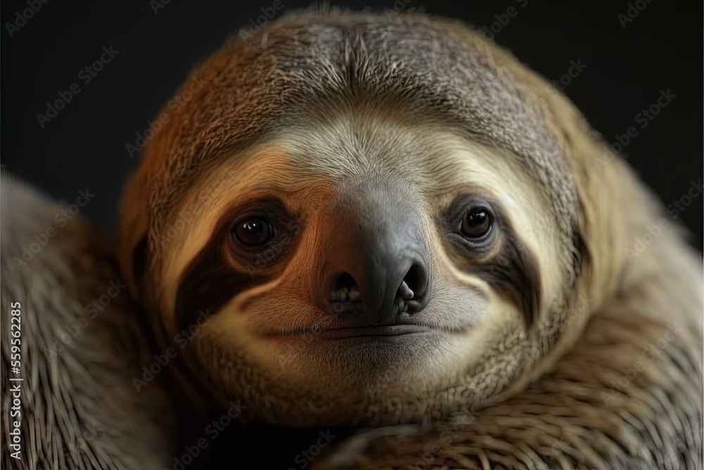 ภาพประกอบสต็อก a sloth is laying down on a blanket and smiling at the ...