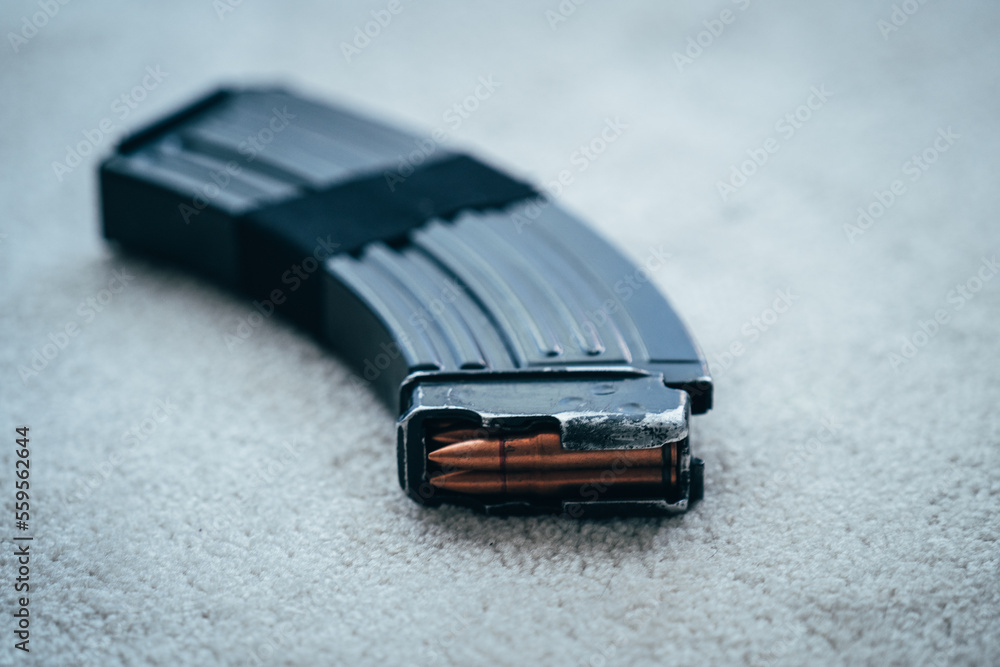 Loaded assault rifle magazines. Caliber 7.62 x 39. cartridges for AK 47 ...