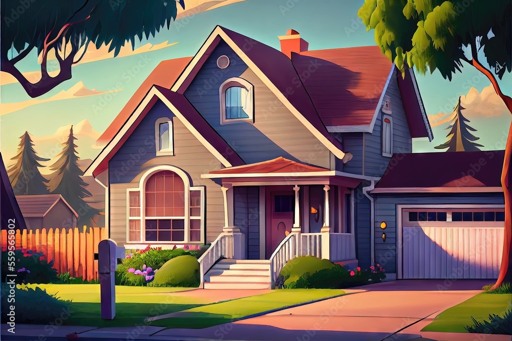 Generic image of a suburban two-story house on a nondescript street ...