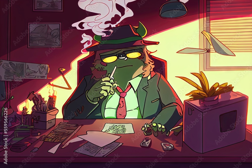 ภาพประกอบสต็อก Internet Troll - 2D cel shading animated online trolls ...