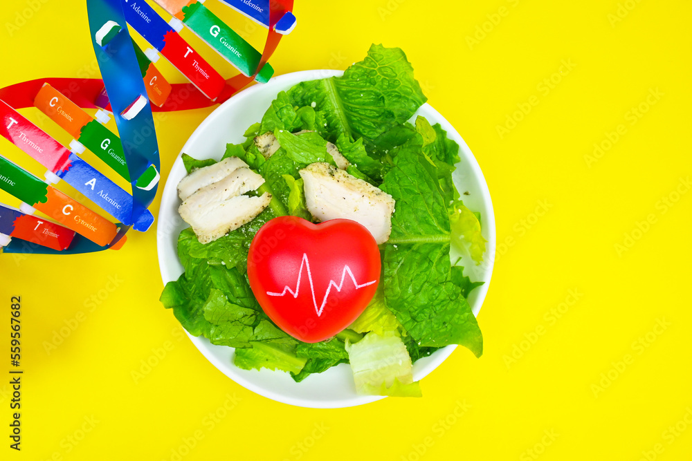 DNA, good nutrition food, healthy heart. Healthy diet and nutrition ...