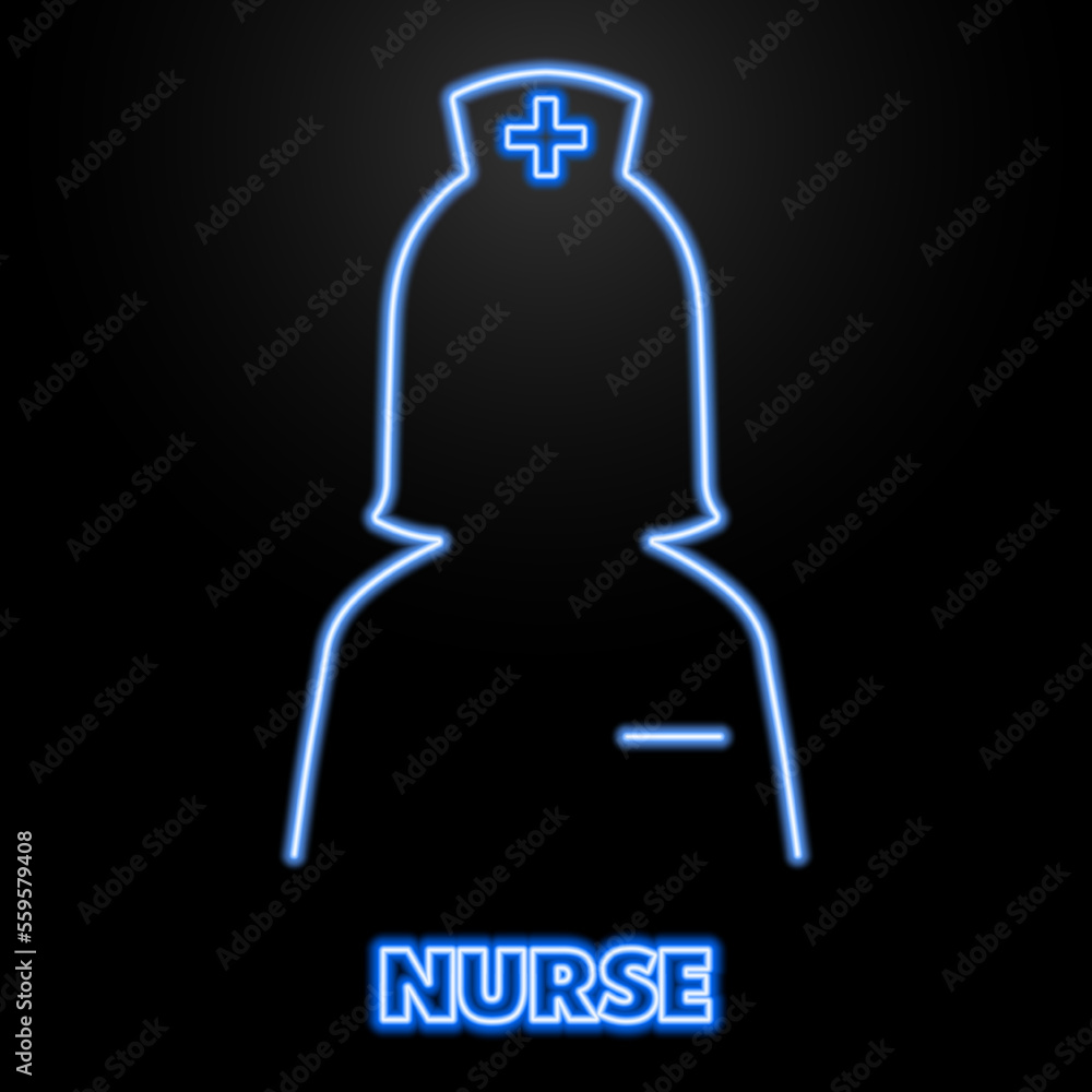 nurse neon sign, modern glowing banner design, colorful modern design ...