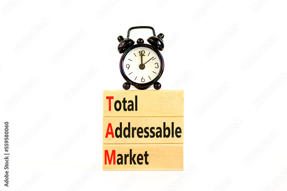 TAM total addressable market symbol. Concept words TAM total ...