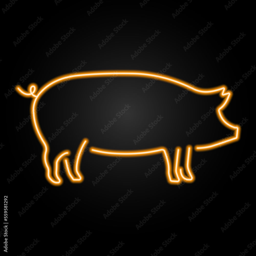pig neon sign, modern glowing banner design, colorful modern design ...