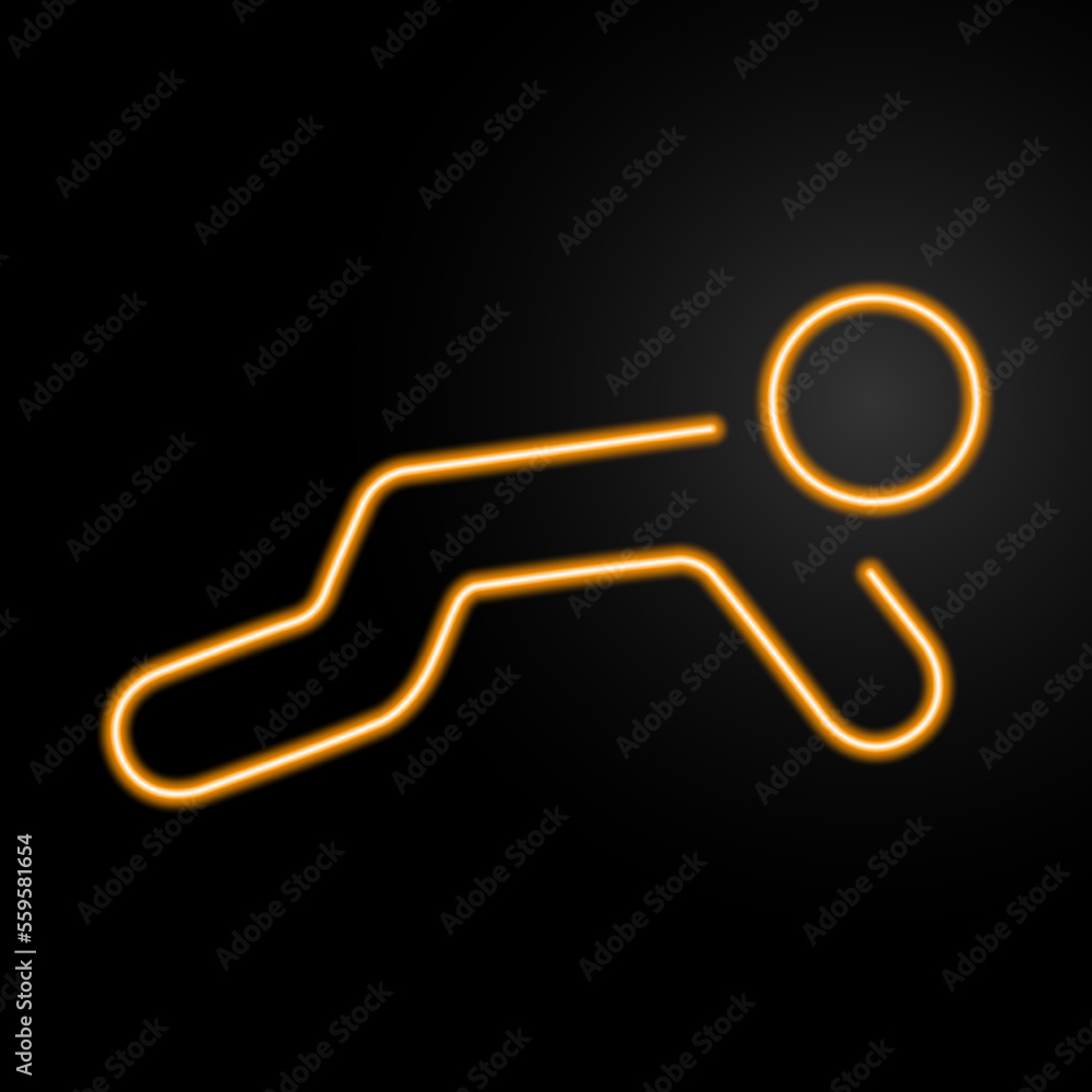 man push up head neon sign, modern glowing banner design, colorful ...