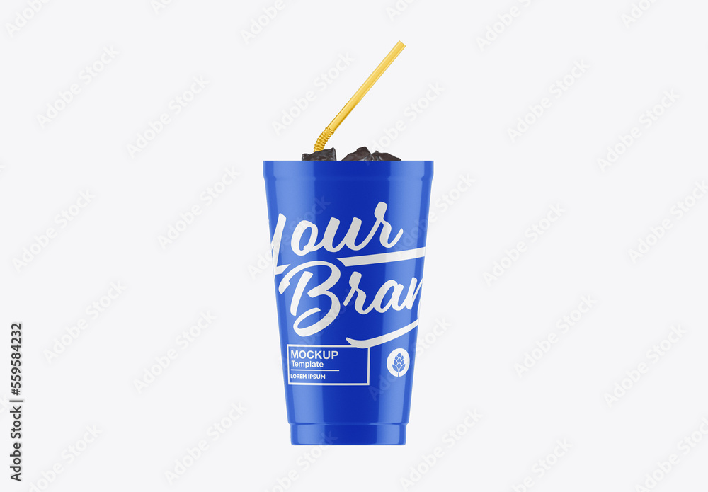 Smoothie Cup with Straw Mockup Stock Template | Adobe Stock