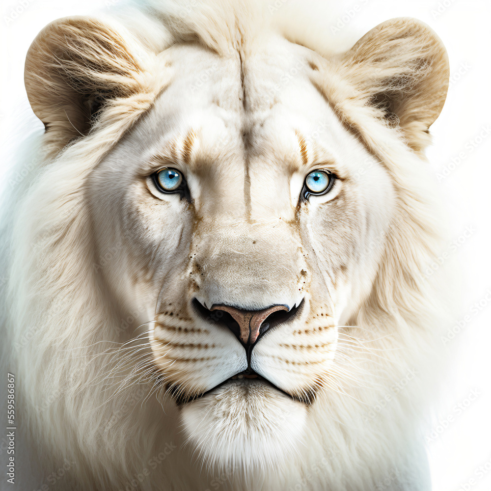 White Lion With Blue Eyes
