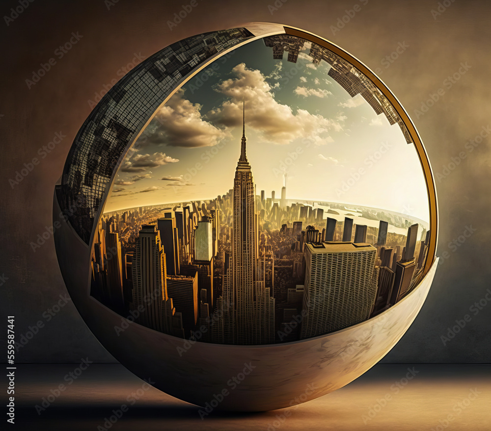 An orb-shaped architectural structure showcasing NYC's most iconic ...