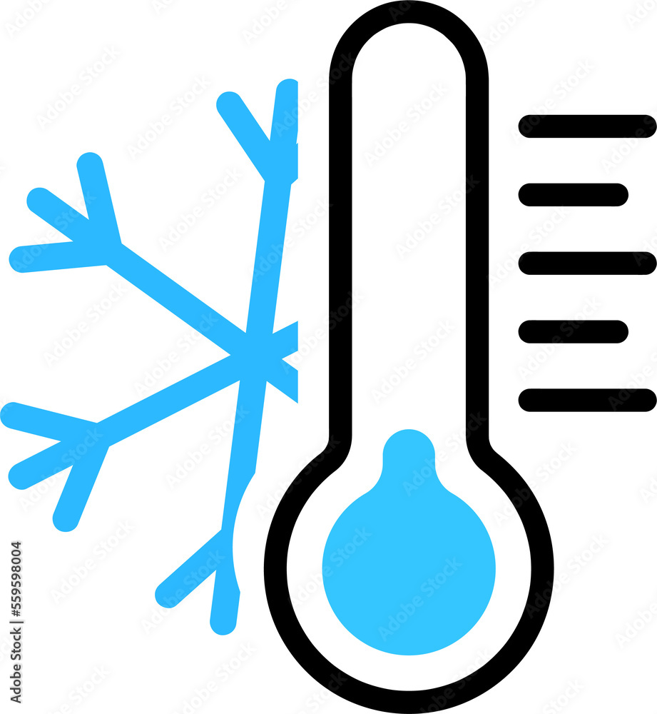 thermometer icon cold, temperature scale symbol, cool weather sign ...