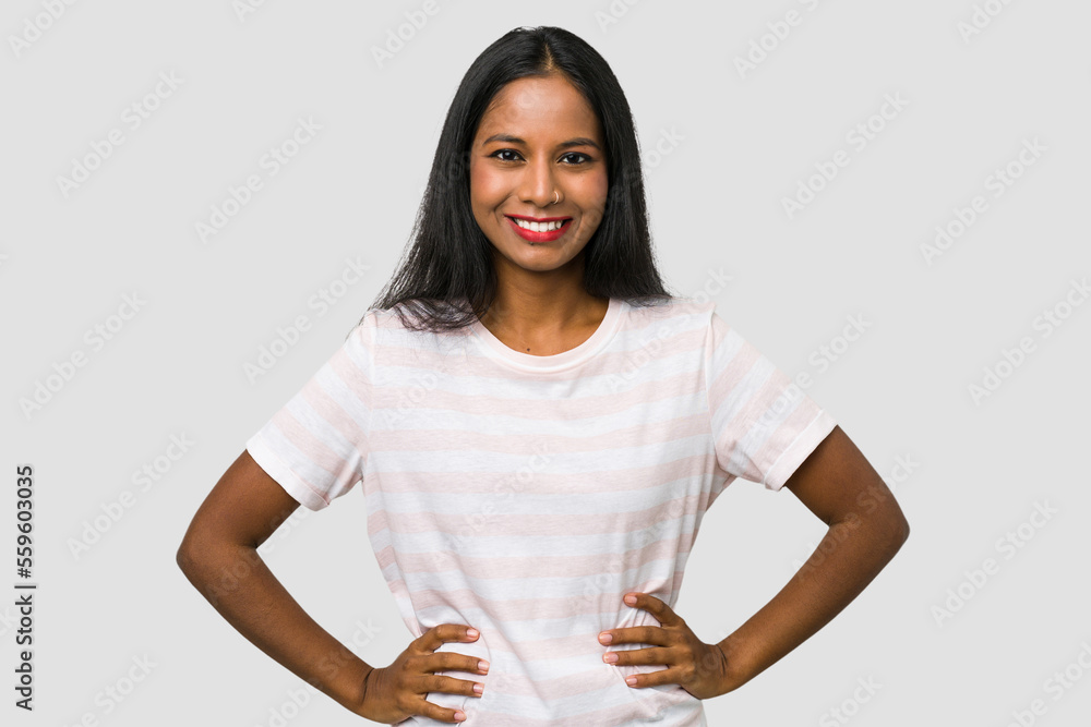 Young Indian woman cut out isolated on white background confident ...