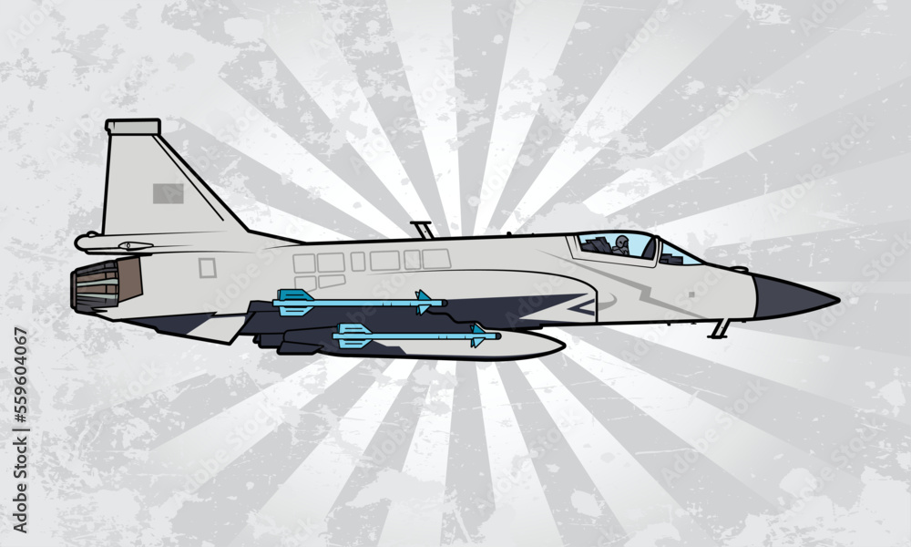 Vector illustration of a lightweight, single-engine, multi-role combat ...