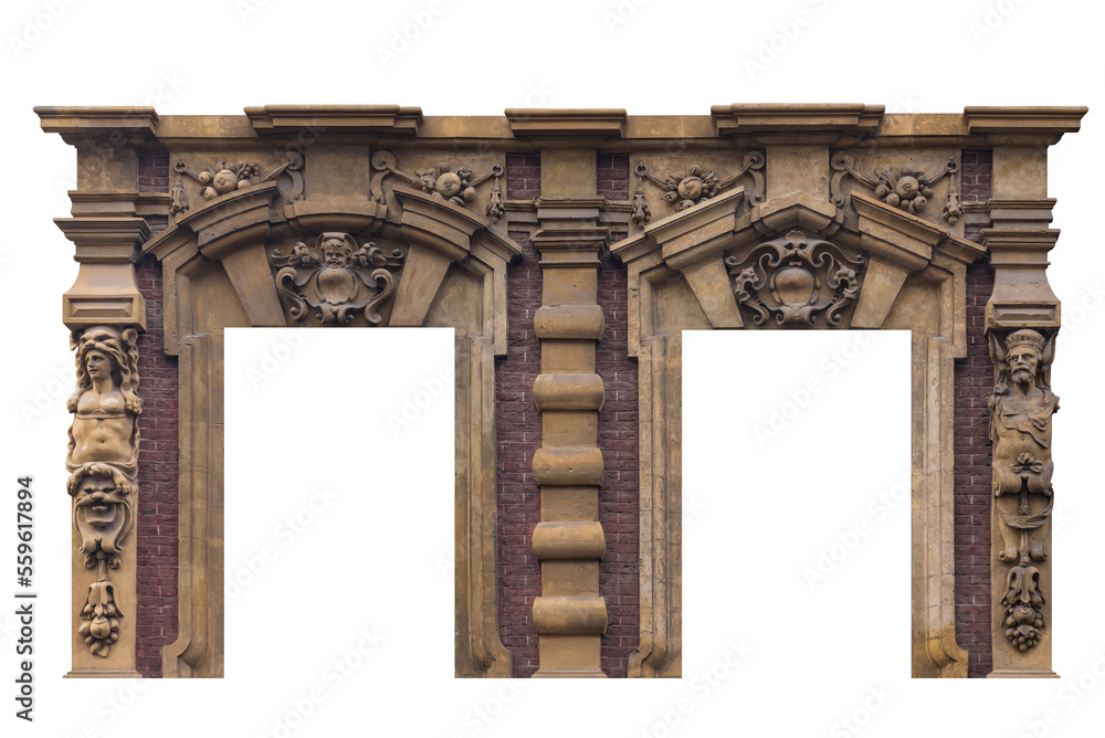 Elements of architectural decoration of archs with a heraldic pattern ...