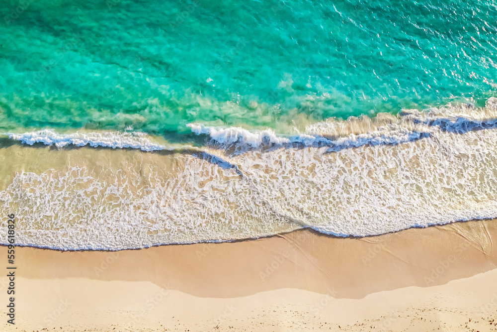 Beach top view with wave foam. Seashore sand and amazing sea. Wallpaper ...