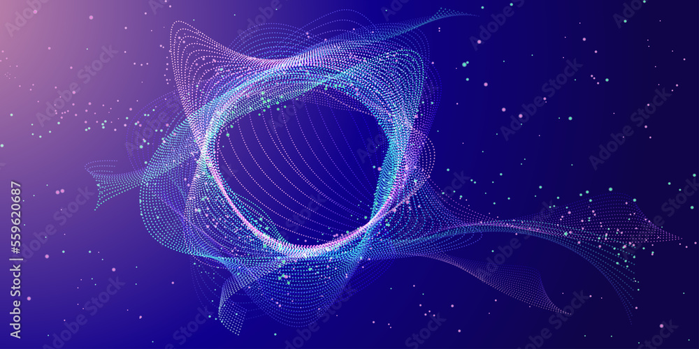 Abstract Particle Technology Background. Big Data, Network connection structure, Data transfer ...