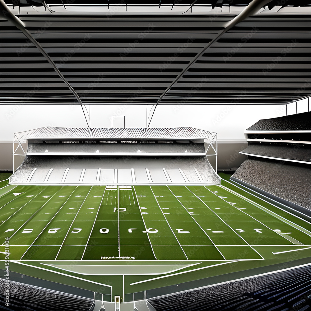 exterior photo of a football stadium nobody, daylight, indirect ...