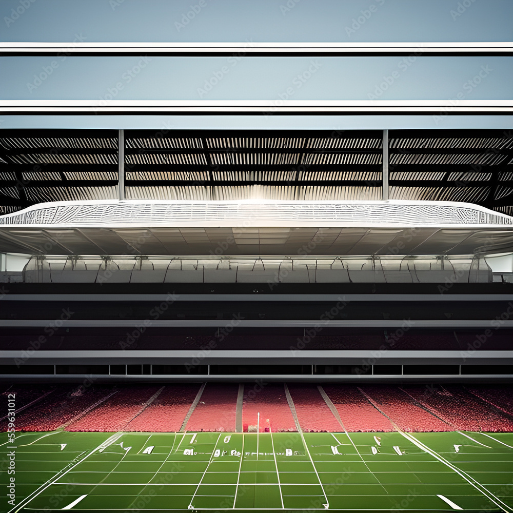 exterior photo of a football stadium nobody, daylight, indirect ...