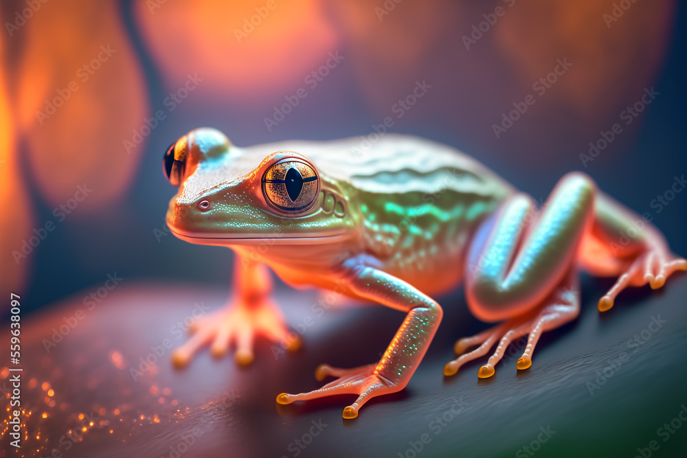 An extremely sharp and detailed portrait of frog macro. Generative AI ...