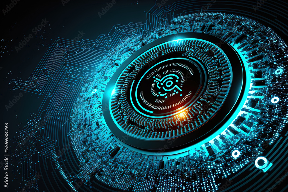 Future background with lighter spiral technology, hi tech communication ...