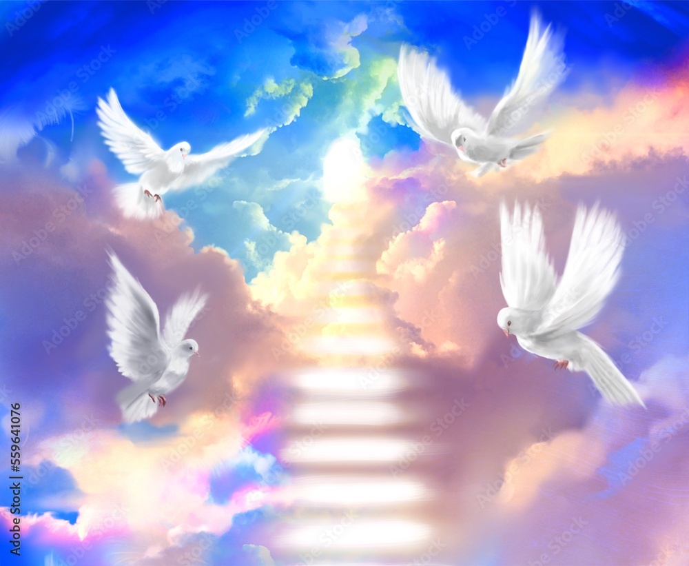 Dove Flying To Heaven