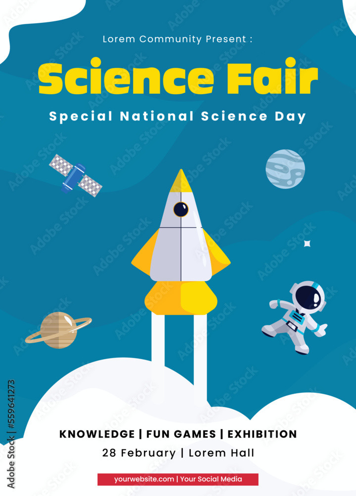 Vector flat of science fair background suitable for, brochure, poster ...