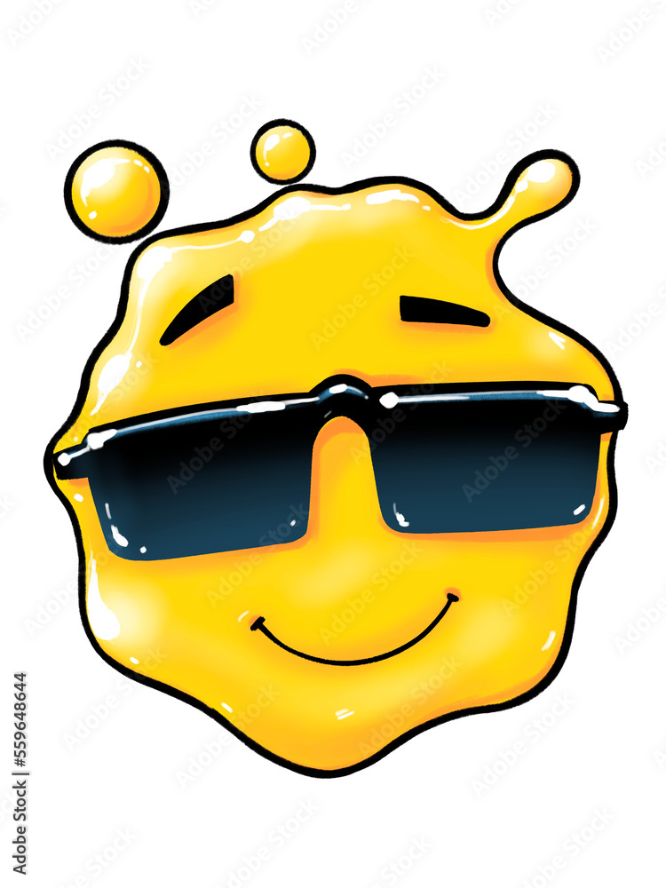 round cartoon face and various shapes show facial expressions and ...