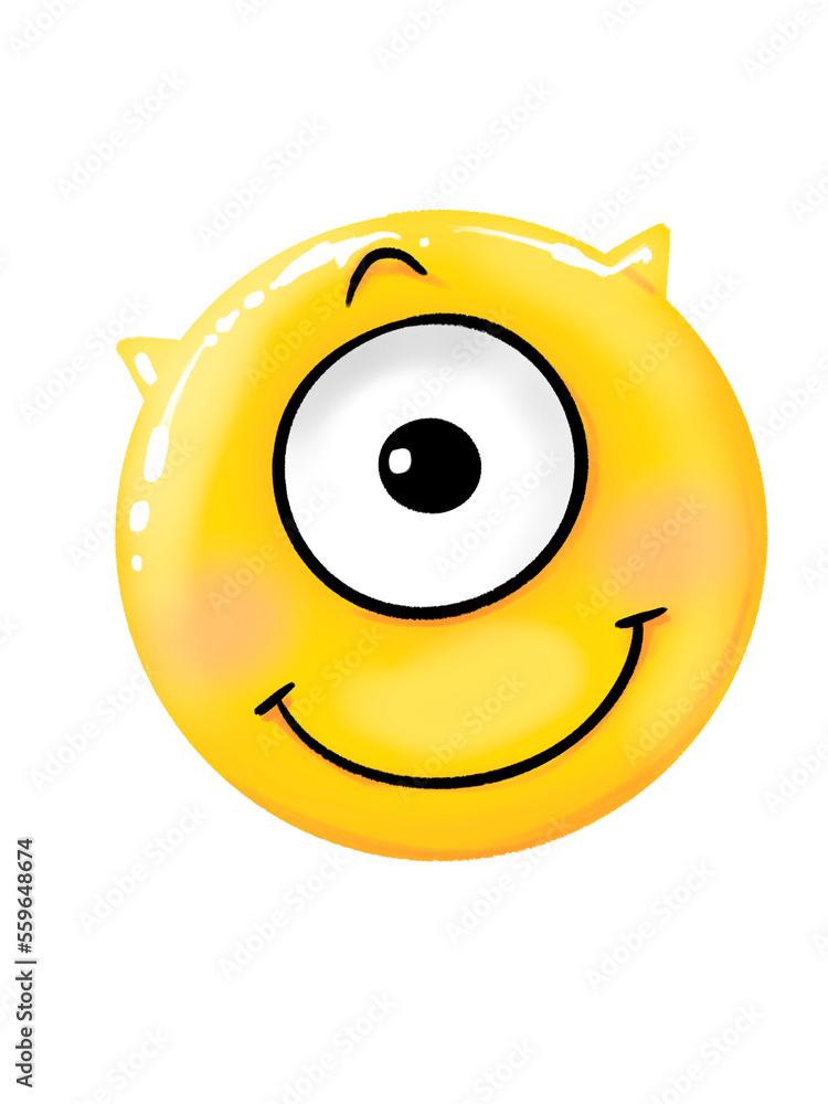 round cartoon face and various shapes show facial expressions and ...