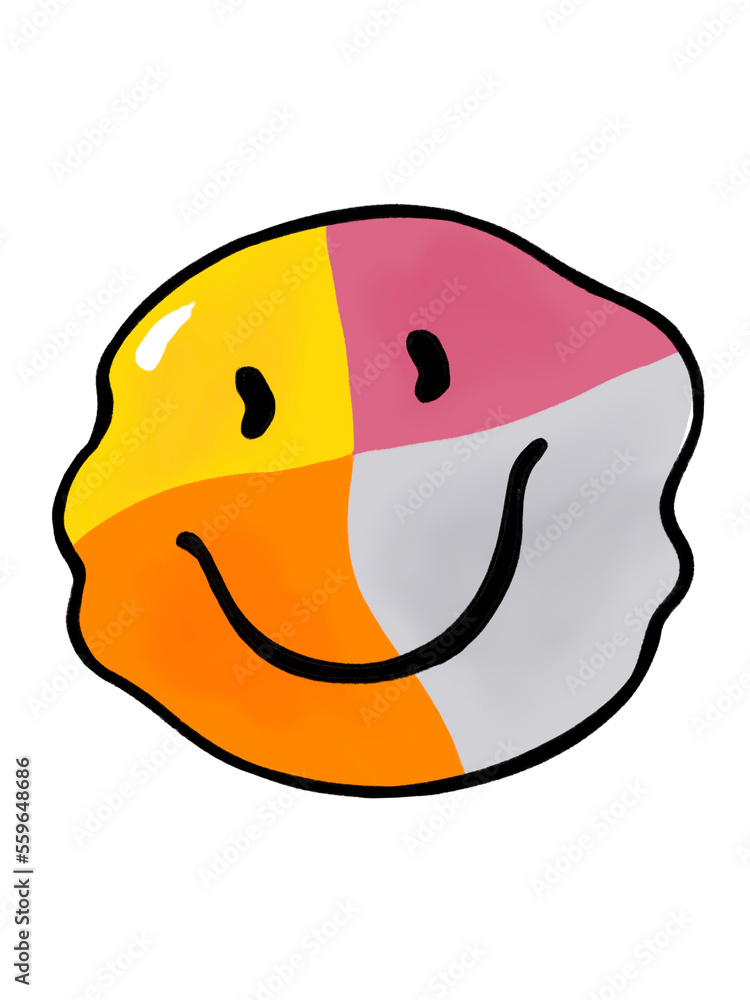 round cartoon face and various shapes show facial expressions and ...